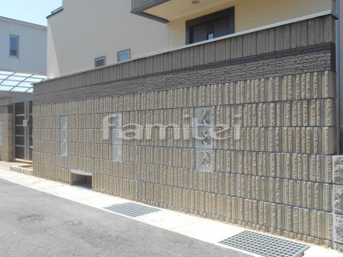 施工例化粧ブロック門柱 ユニソン シェディ クリーム 壁タイル 施工例化粧ブロック門柱 ユニソン シェディ クリーム 壁タイル